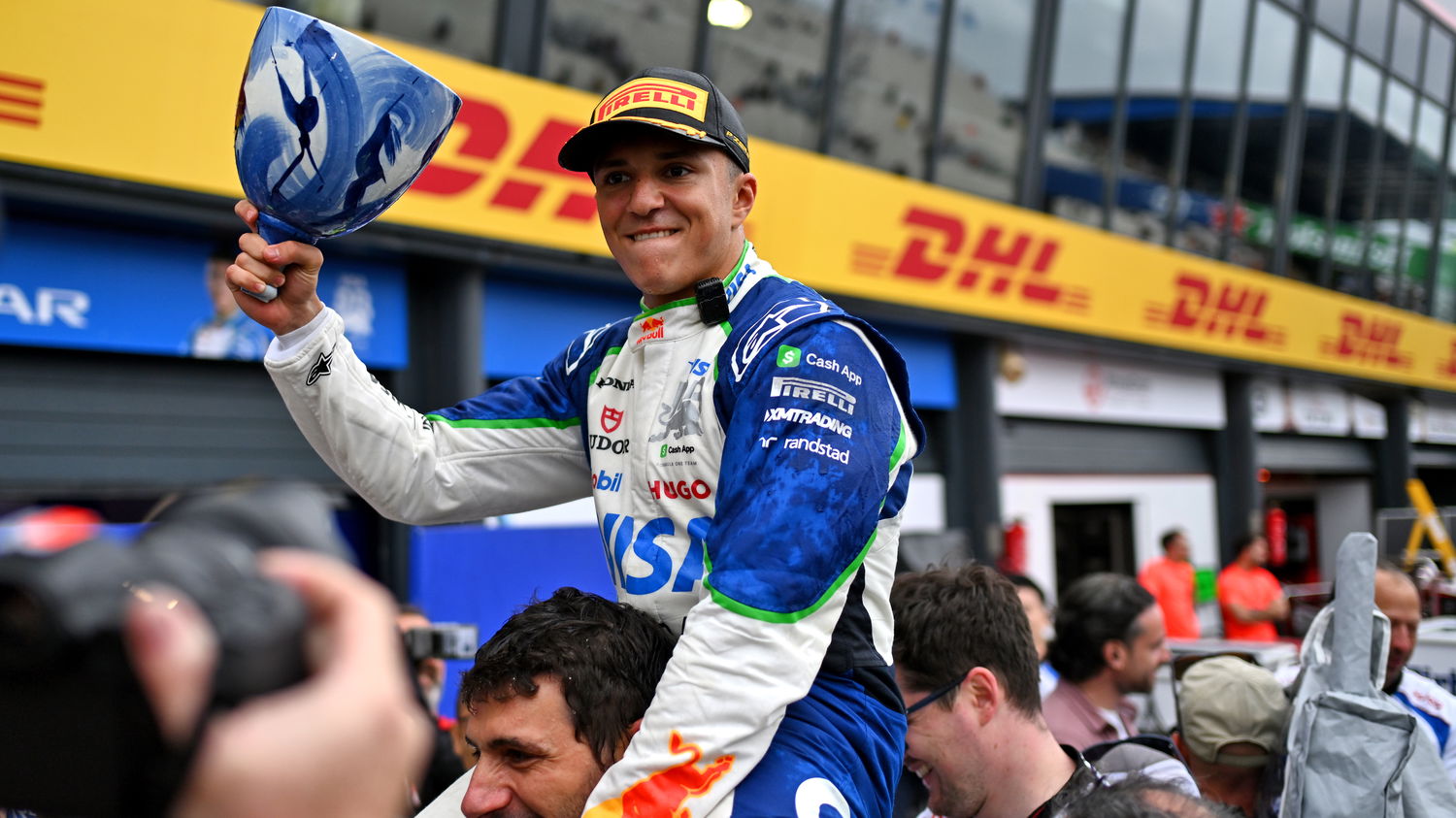 Isack Hadjar trophy update after post-race celebration accident at ...